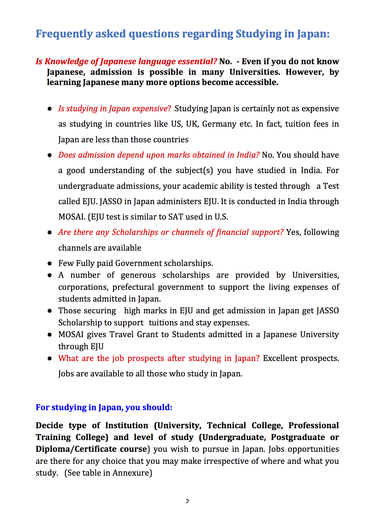 How to join Japanese Universities – MOSAI